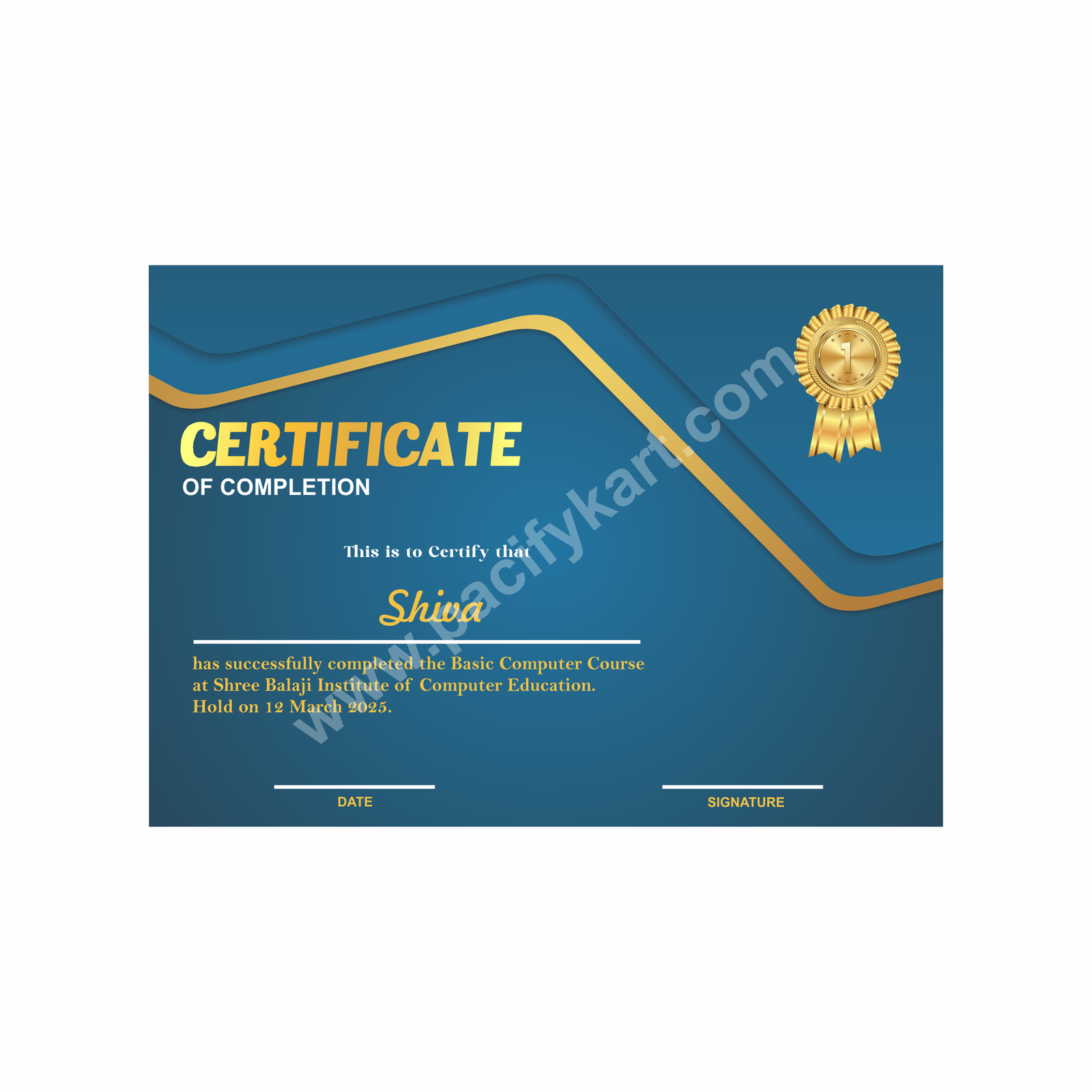 Certificate of Completion for Course | Course Completion Certificate ...