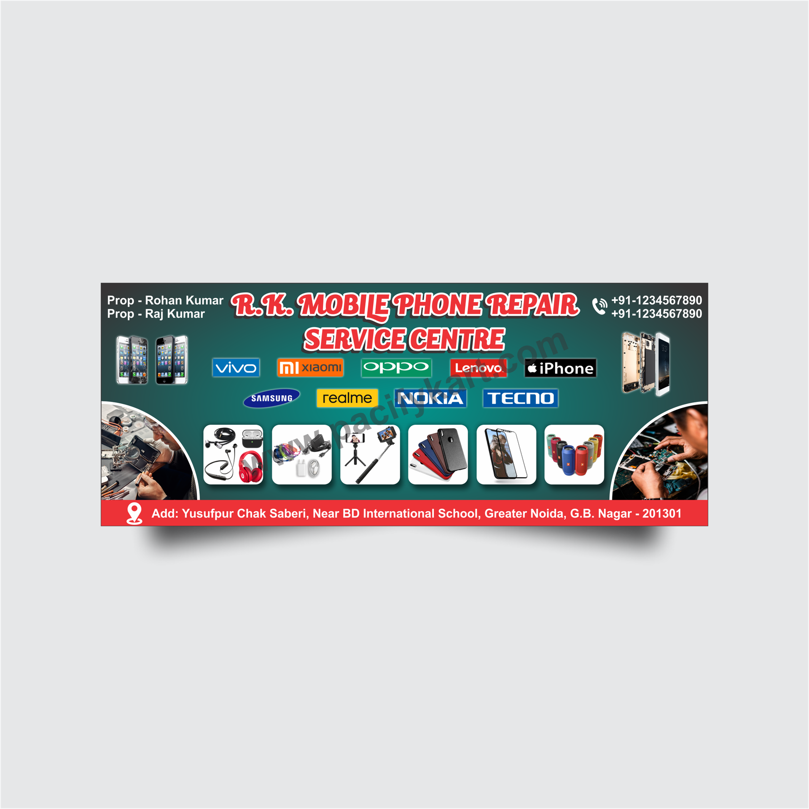 Mobile Repair & Service Center Shop Banner Design CDR 2018 10×4 Feet ...