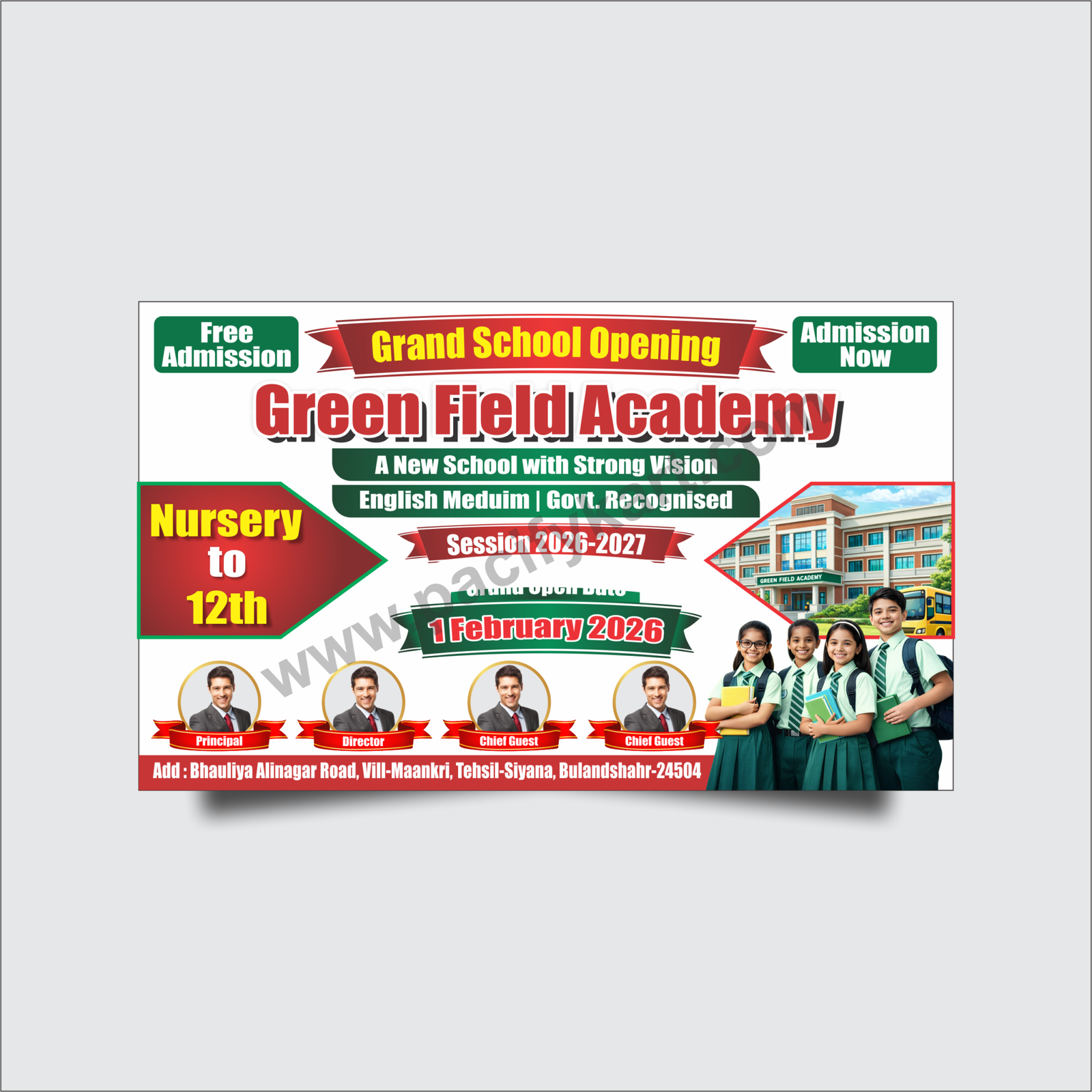 New School Opening Banner Design CDR 2018 10×6 Feet | School ...
